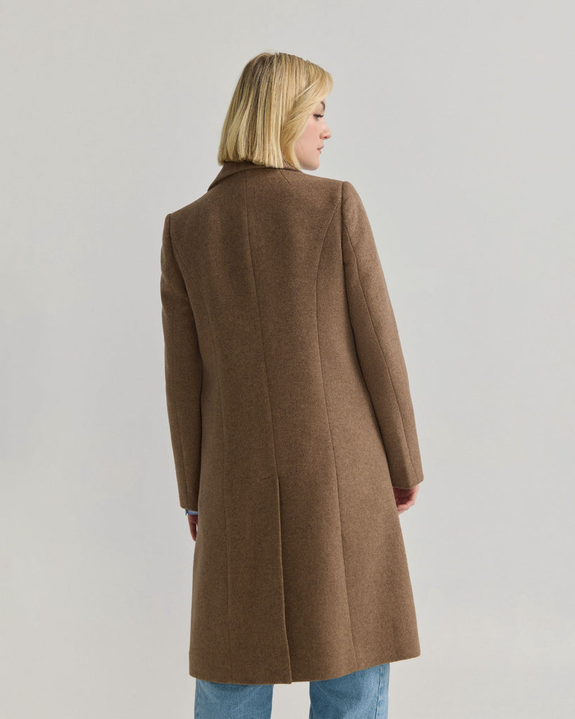 Ruby Wool Coat – Elegant Slim-Fit Design, Luxurious Wool Blend, Dark ...