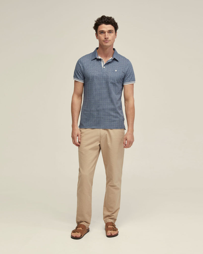 Milo Cotton Jersey Printed Polo – Slim-Fit, Geometric Print, Organic ...
