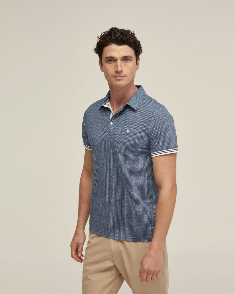 Milo Cotton Jersey Printed Polo – Slim-Fit, Geometric Print, Organic ...