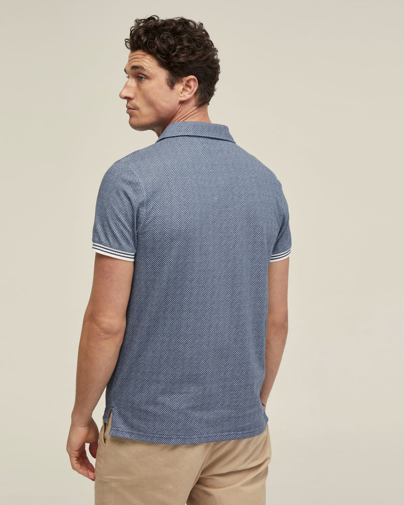 Milo Cotton Jersey Printed Polo – Slim-Fit, Geometric Print, Organic ...