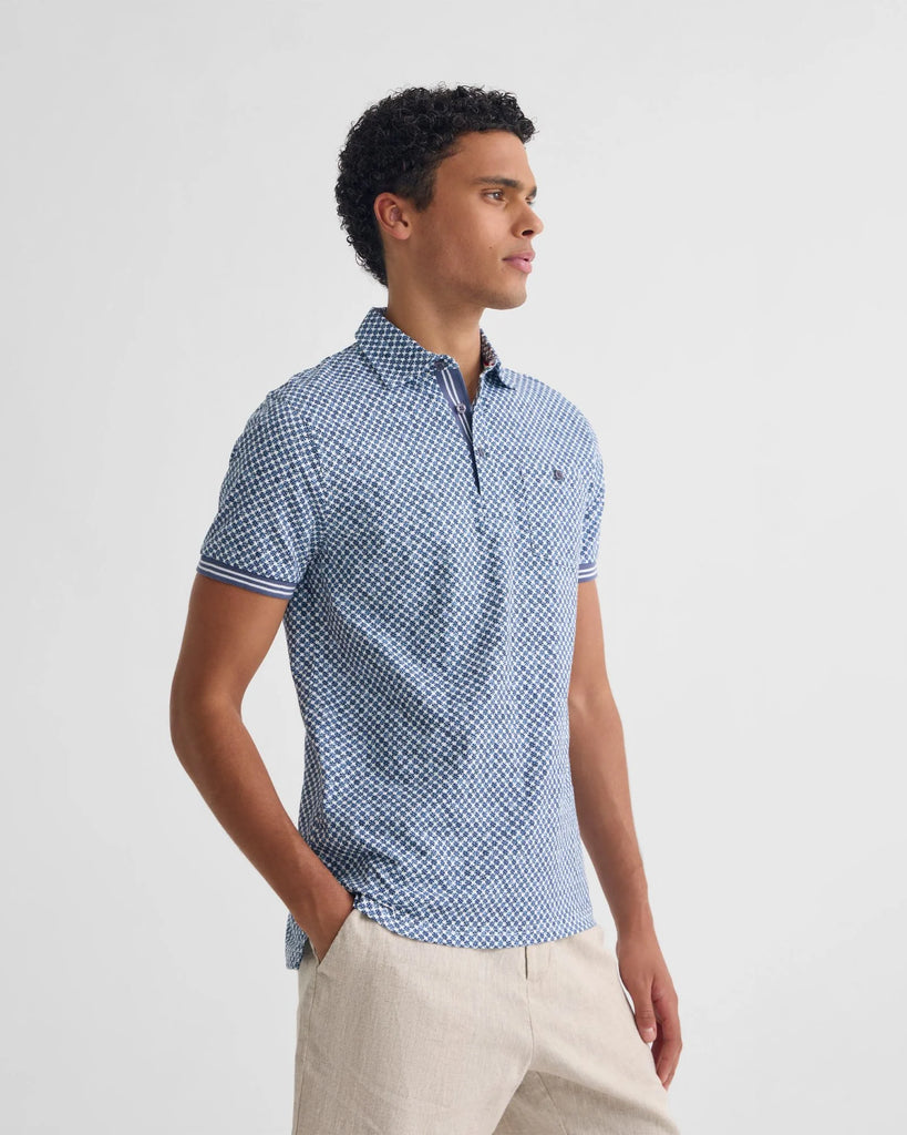 Milo Printed Jersey Polo With Pocket – Oxford Shop