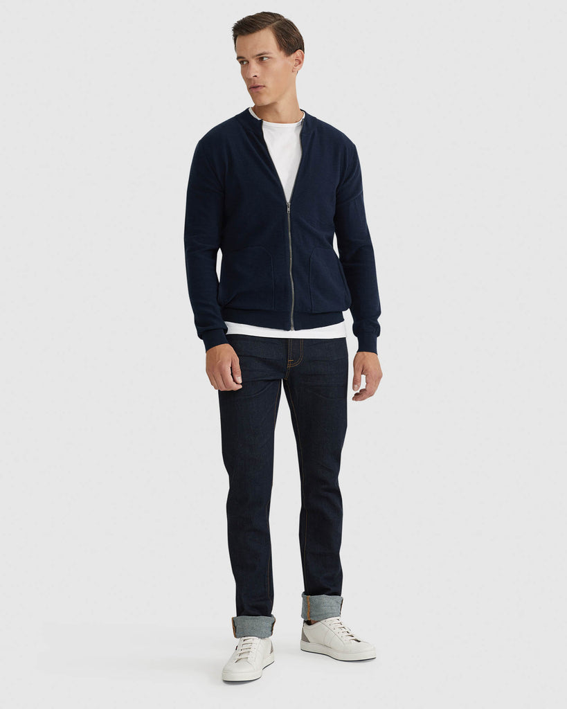 Ryan Cotton Blend Knit Zip Top – Oxford Shop