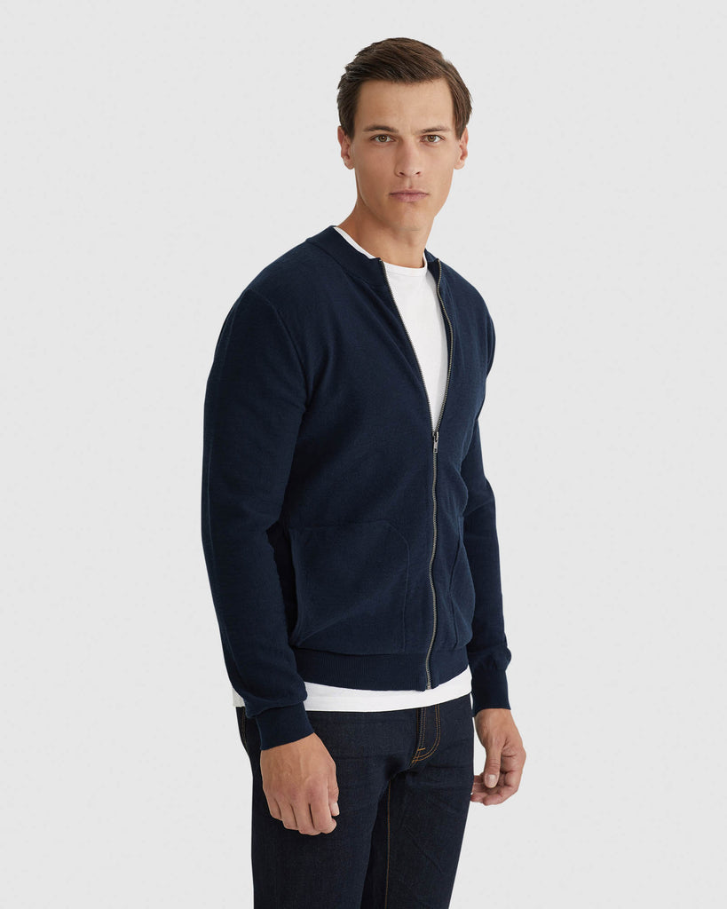 Ryan Cotton Blend Knit Zip Top – Oxford Shop