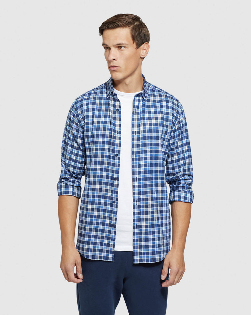 Stratton Cotton Linen Check Shirt – Oxford Shop